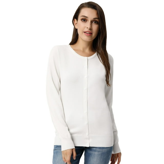 Grace Karin Classic Womens Button Down Crew Neck Sweater Knit Cardigan