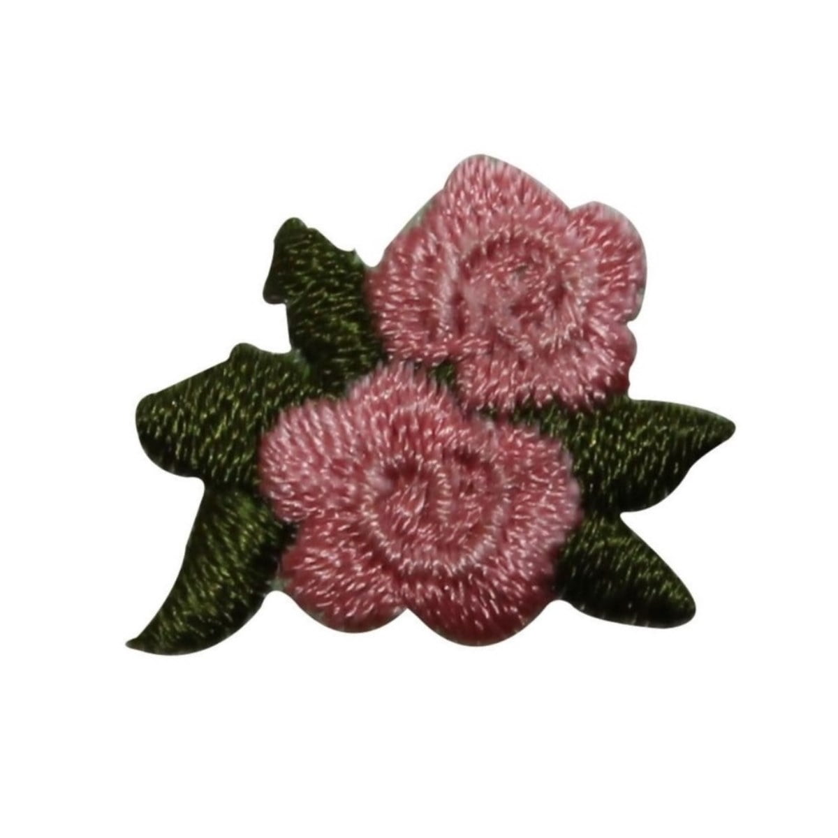 ID 6868 Pair of Pink Rose Blossom Patch Garden Love Embroidered Iron On ...