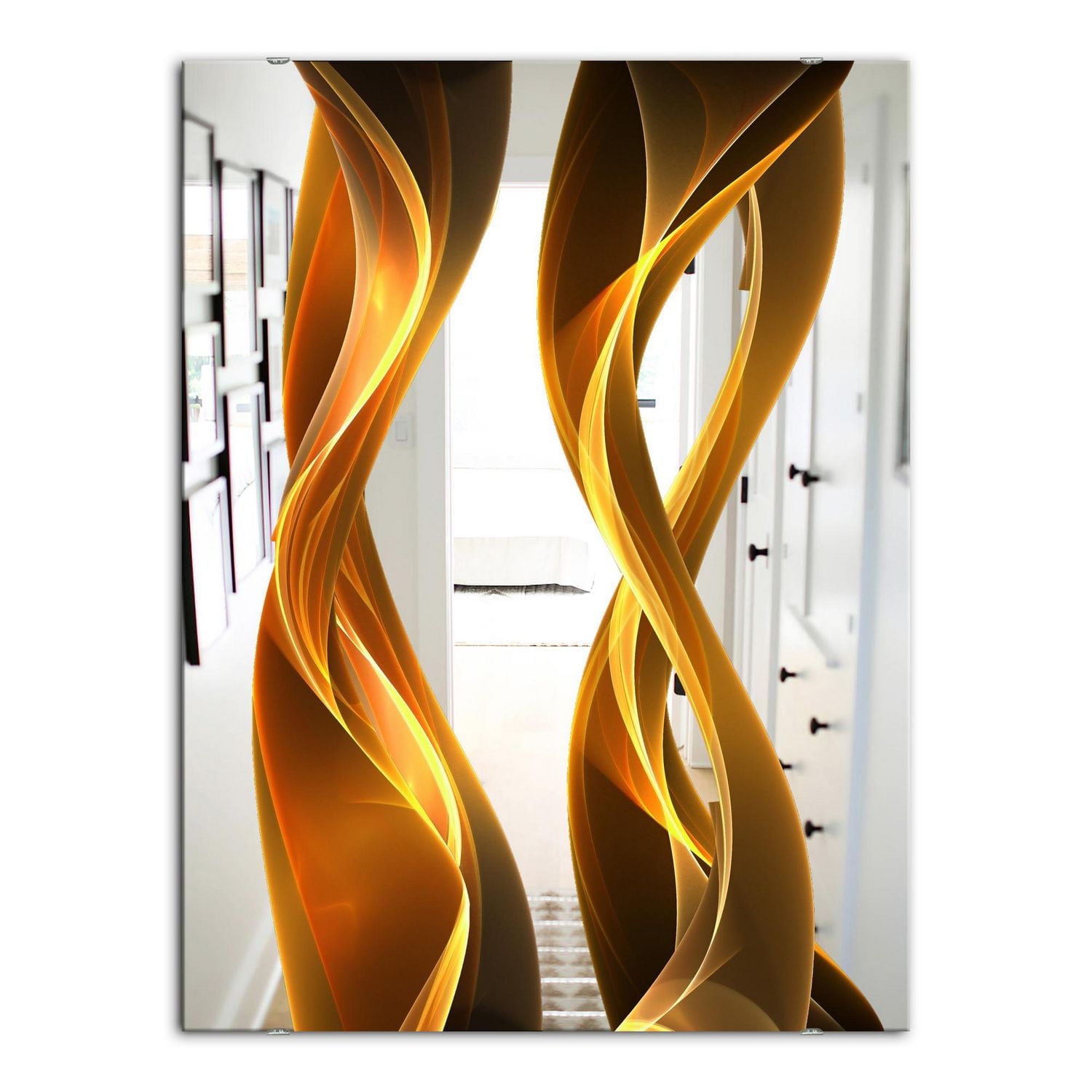 Click here for Designart gold Wave Ii Modern Mirror - Wall Mirror... prices