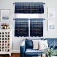 Abstract Golden Kitchen Curtains Set for Windows, Water Ripple Dark ...
