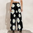Beautiful Daisy Pattern Pants Daisies Flowers Print Modern Wide Leg ...
