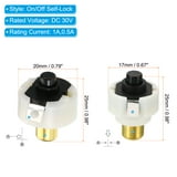 Uxcell 17mm/20mm Latching Push Button Switch, 6 Pcs DC 30V 1A On/Off ...
