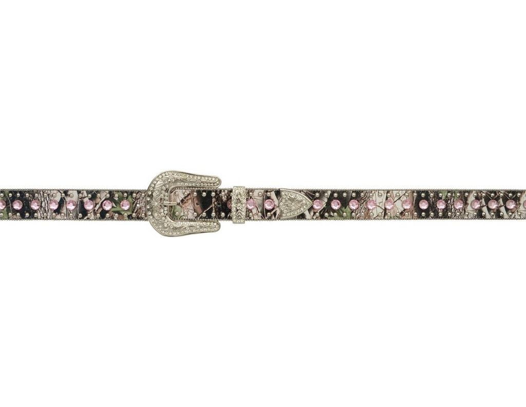 Angel Ranch Western Belt Womens Leather Crystals Studs Camo A879 ...