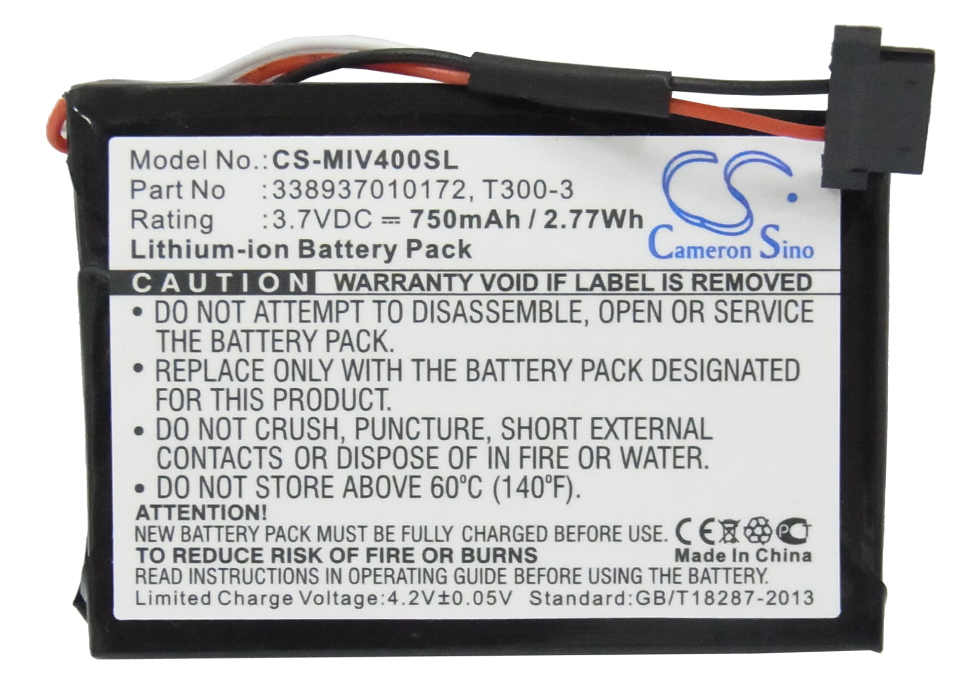 750mAh Mitac T300-3 338937010172 Battery for Mitac Mio Moov 510 Mio ...