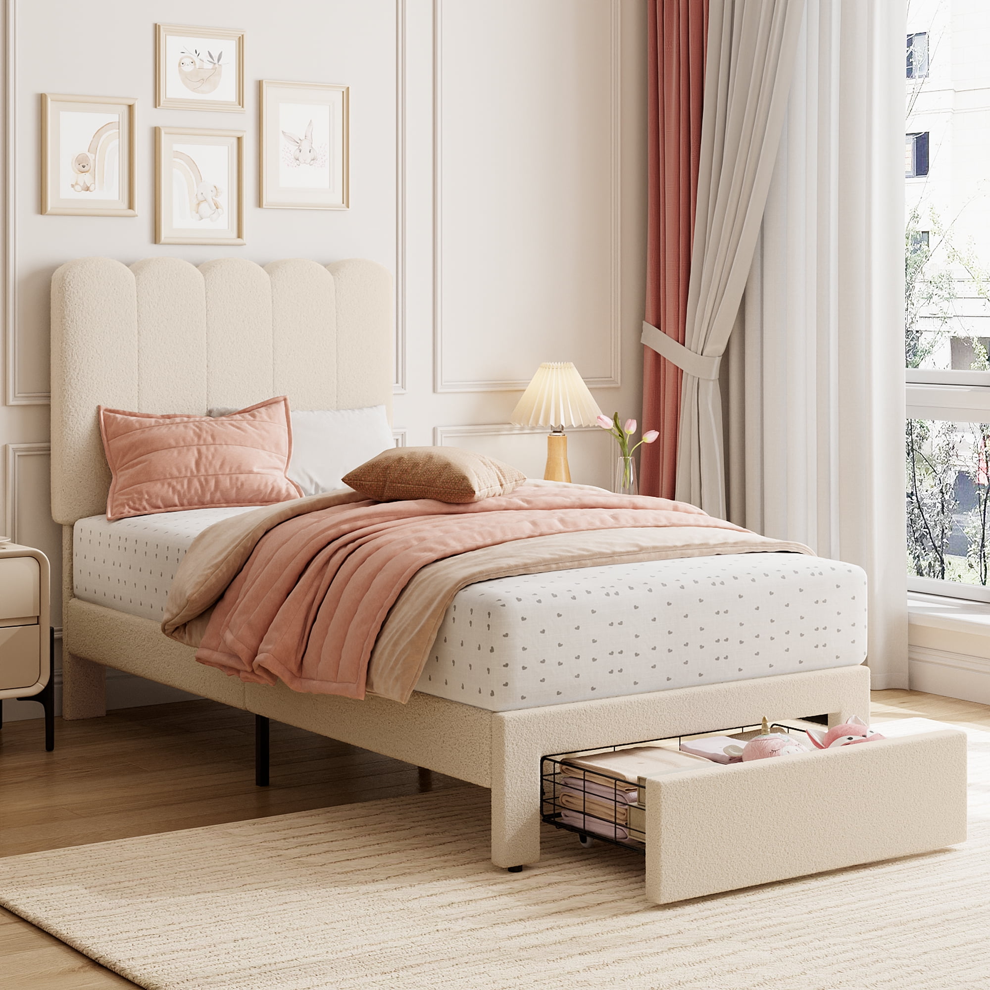 Click here for Leadingstar Twin Bed Frame With Under-Bed Drawer... prices