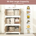 Costway 60 Gallon Storage Bins 3-Tier Stackable Storage Boxes with Lid ...
