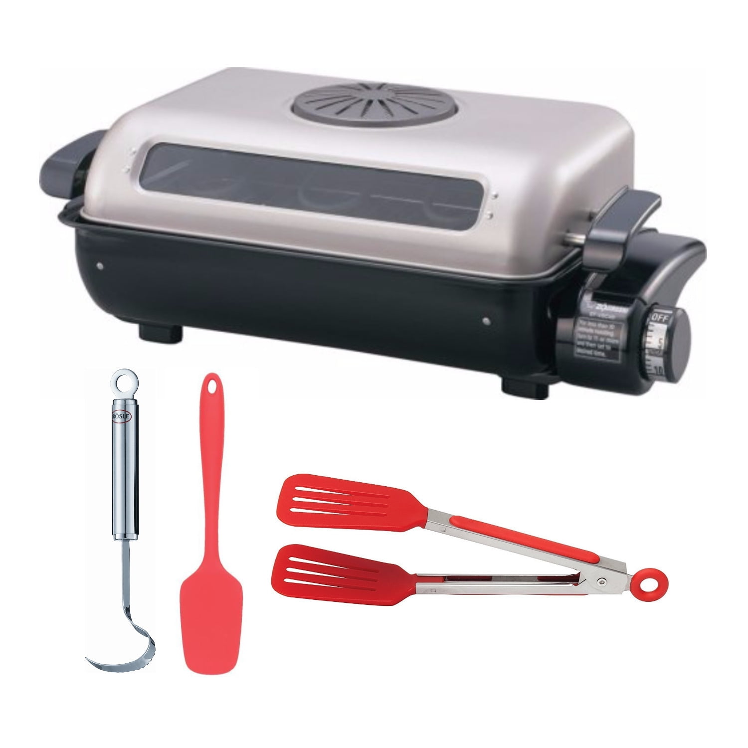 Zojirushi 1300W Electric Gourmet Roaster with Tongs, Spatula, and Fish ...