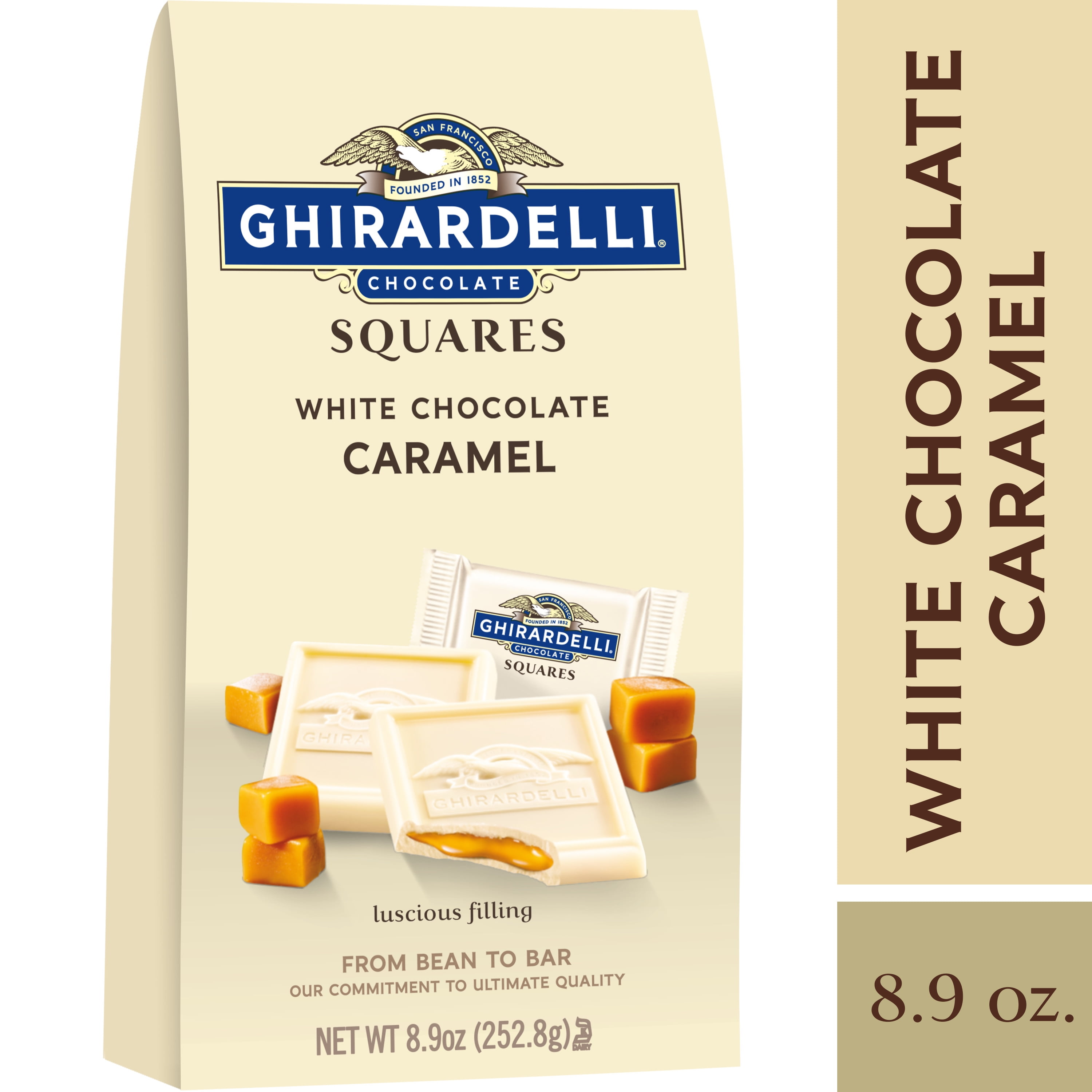 GHIRARDELLI White Chocolate Squares with Caramel Filling, 8.9 OZ Bag ...