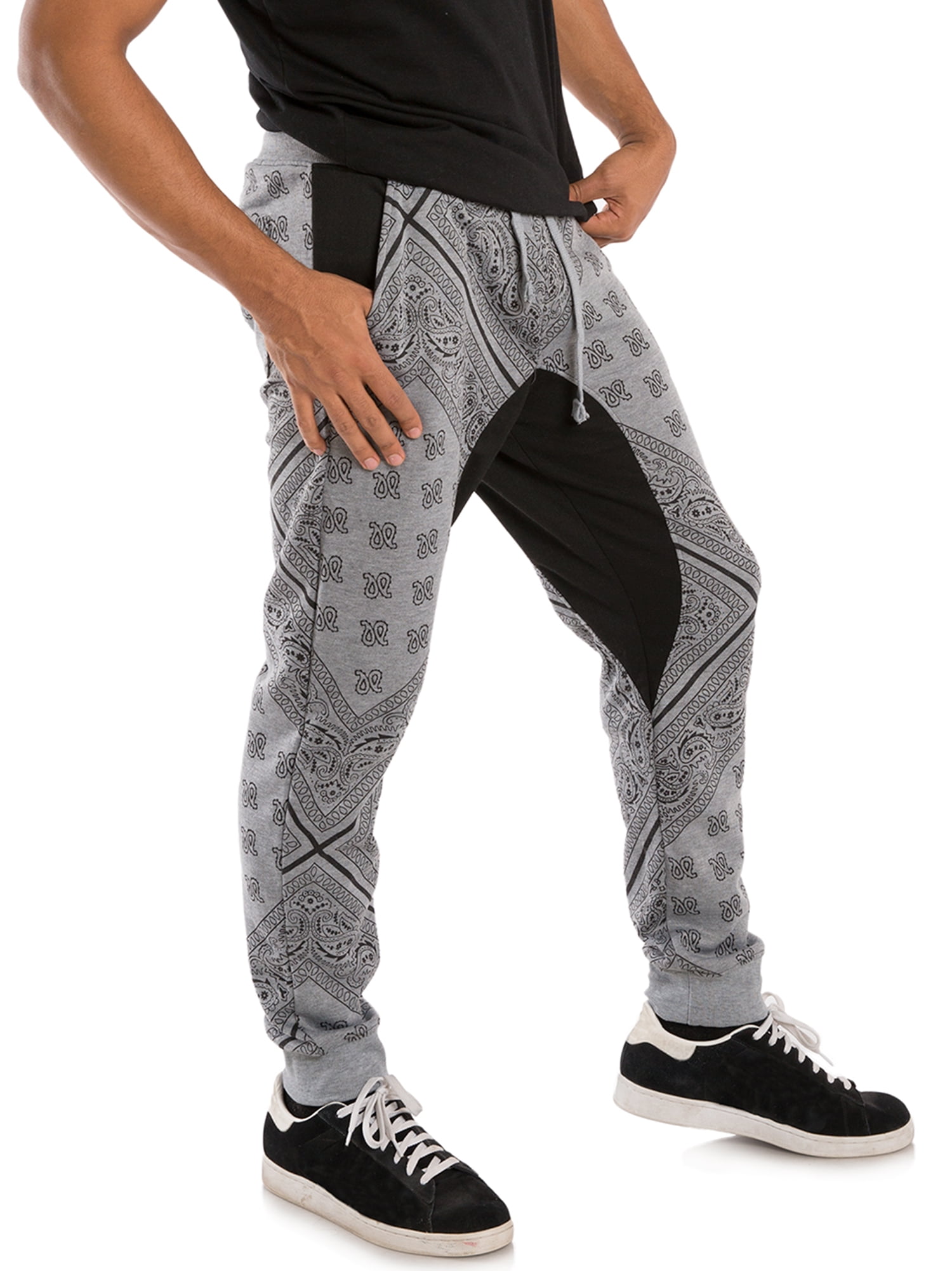 Vibes Men's Relaxed Fit Printed Fleece Jogger Sweat Pants - Walmart.com