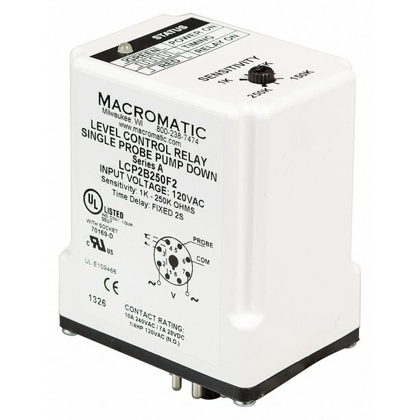 Macromatic Control Relay,Single Pump Down,120V LCP2B250F2 - Walmart.com