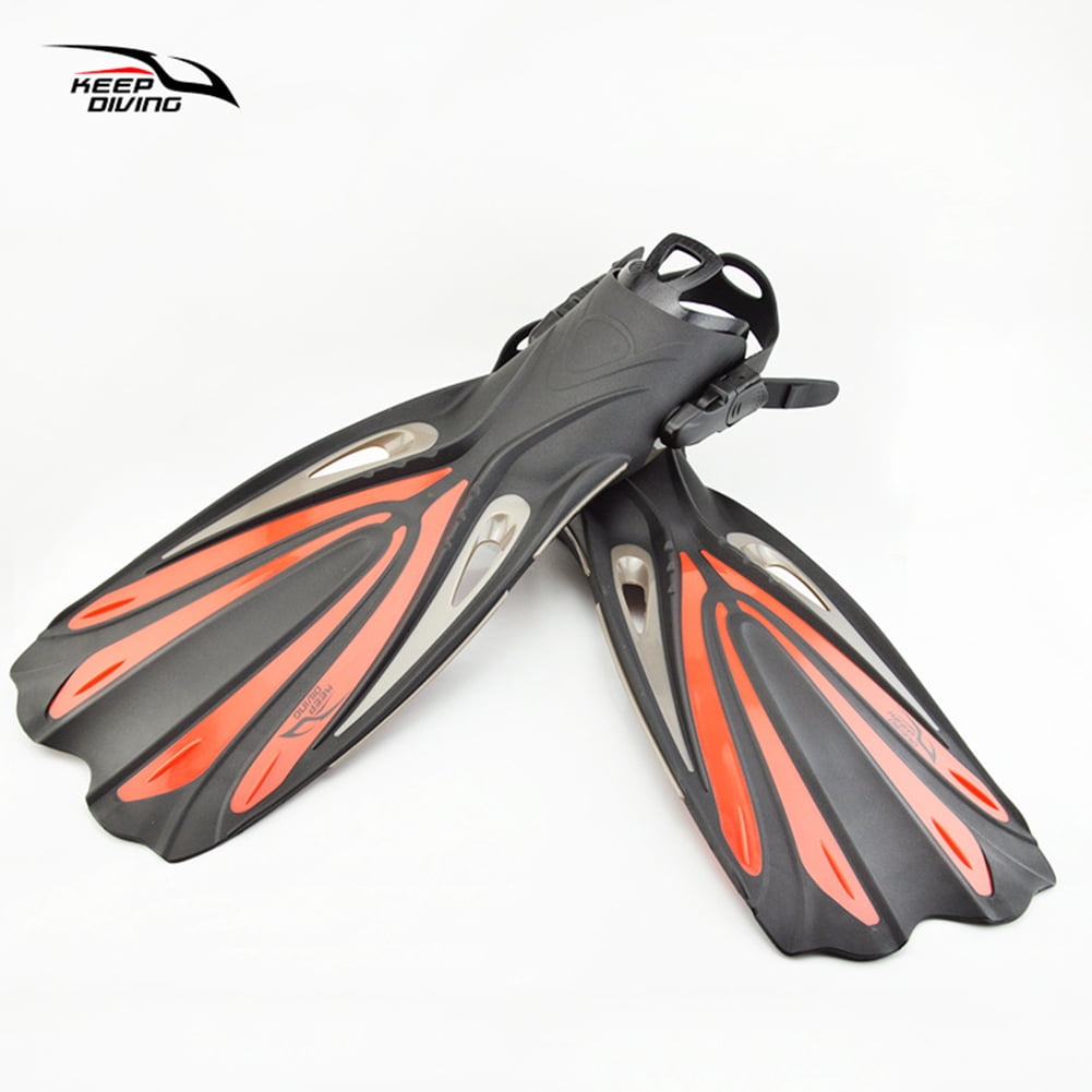 Open Heel Scuba Diving Fins Adjustable Snorkeling Swim Flippers ...