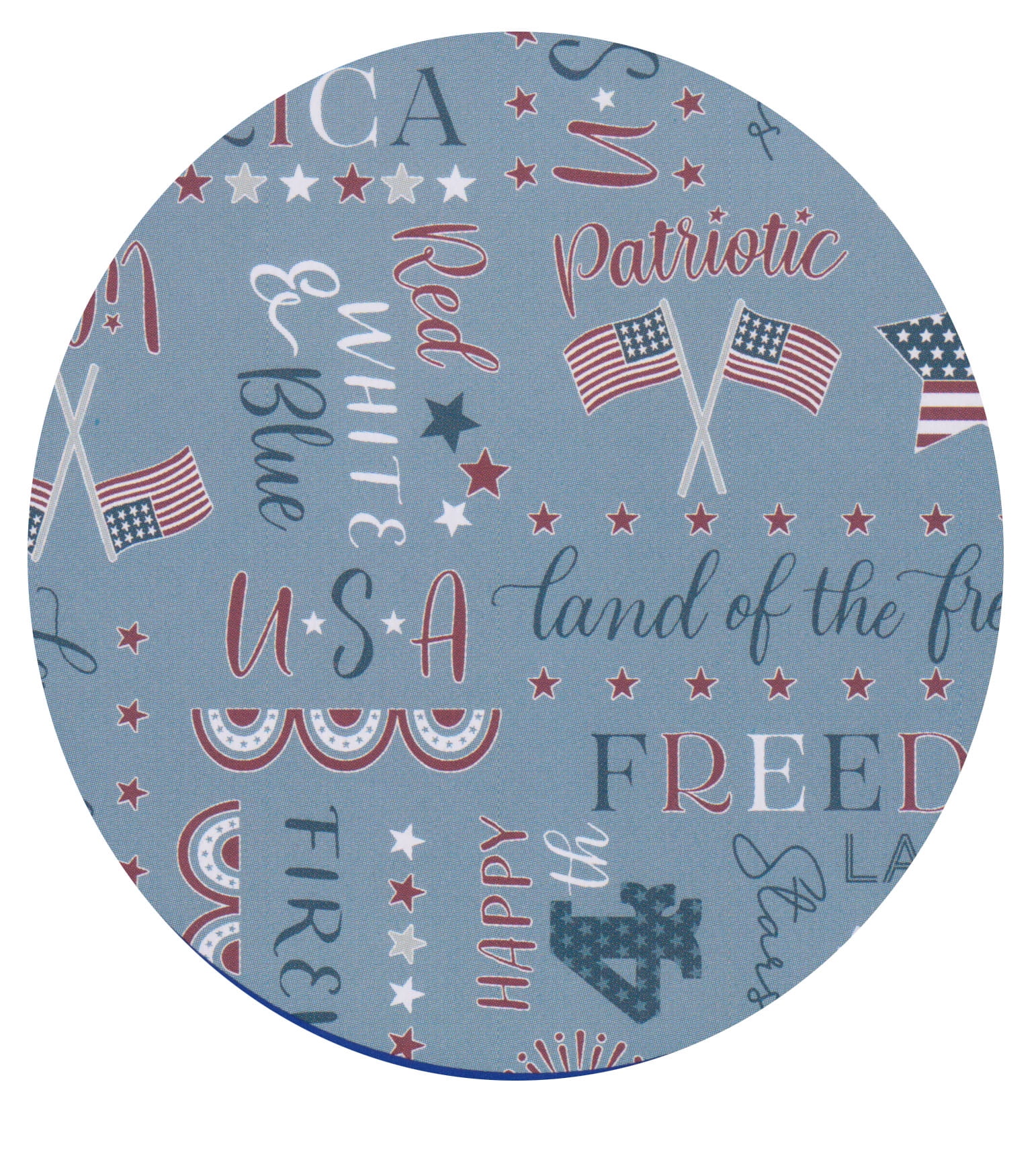 July 4th Patriotic Round Tablecloth with Flannel Backing, PEVA Vinyl ...