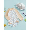 aturustex Toddler Baby Girl Rash Guard Swimsuit with Sun Hat 0-24M Infant Long Sleeve Zipper ...