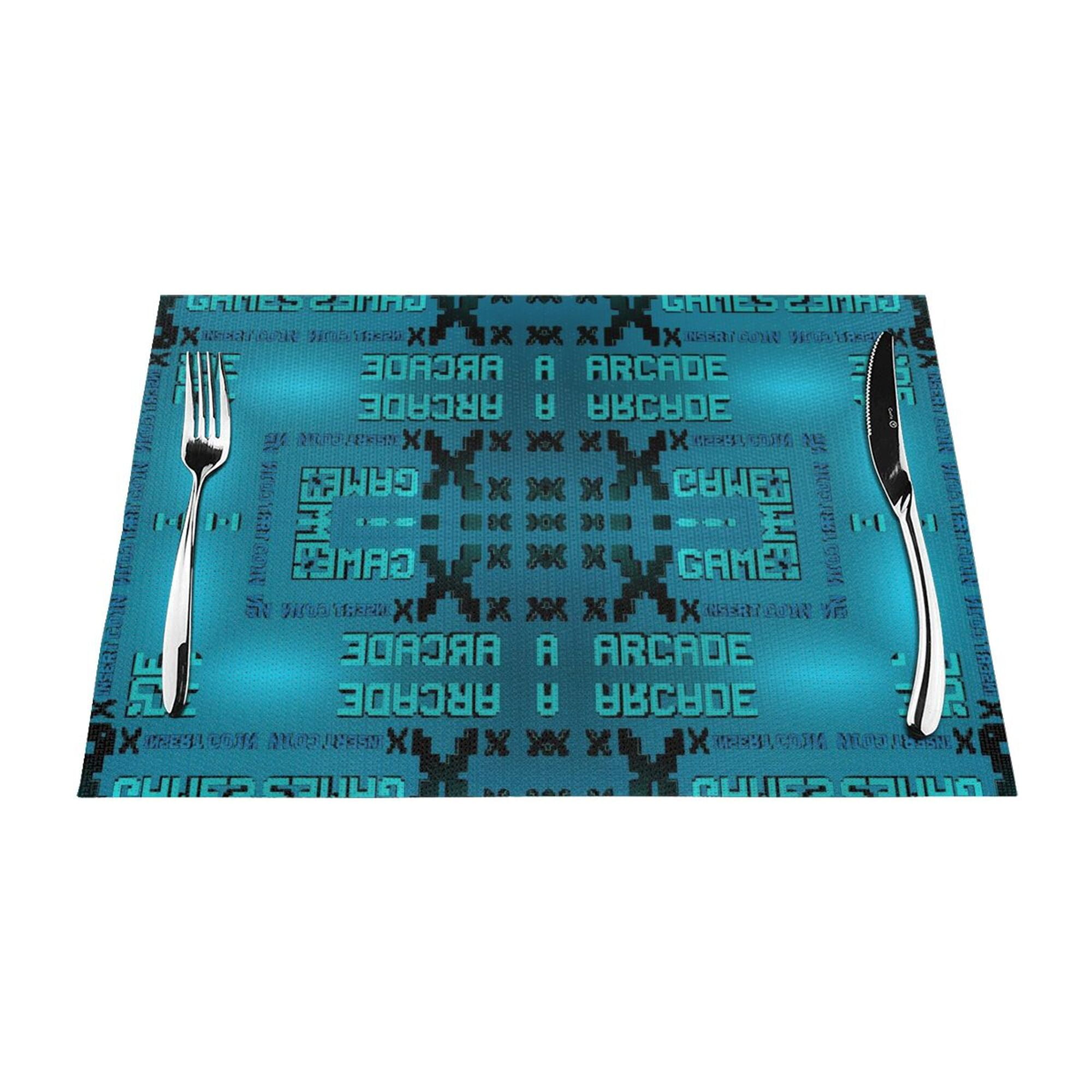 XMXY Woven Placemats Set of 6 PCS, Seamless Tileable 80s Table Mats ...