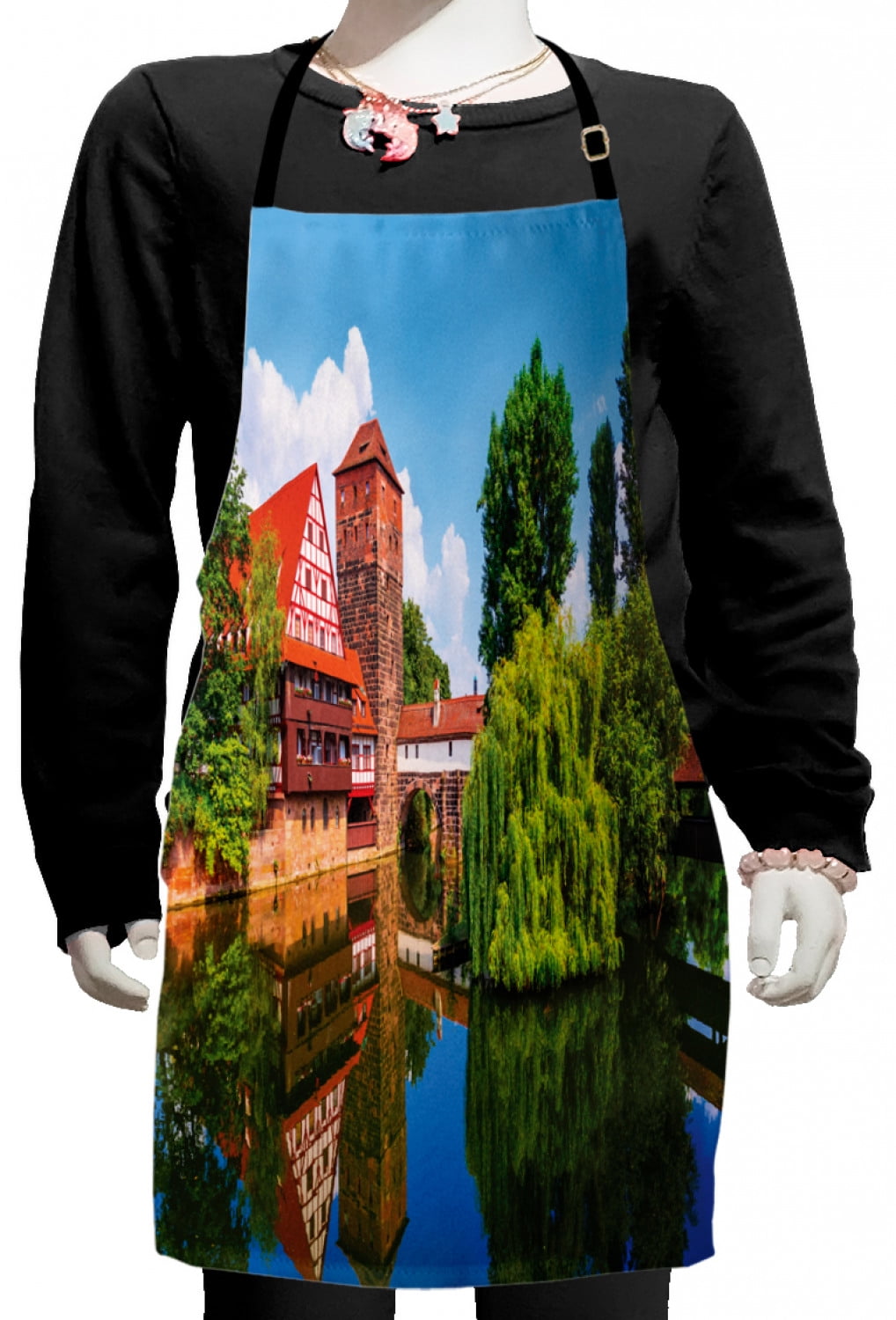 Landscape Kids Apron, Scenic Summer German Traditional Medieval Half ...