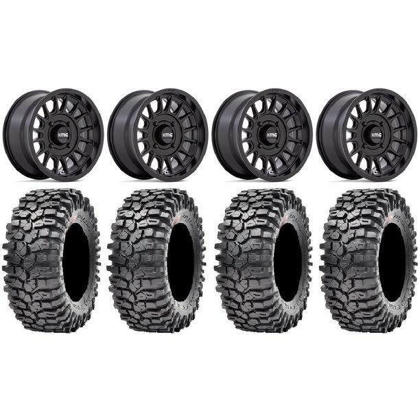KMC Impact 15" Wheels Black 32" Roxxzilla Tires Can-Am Maverick X3 ...