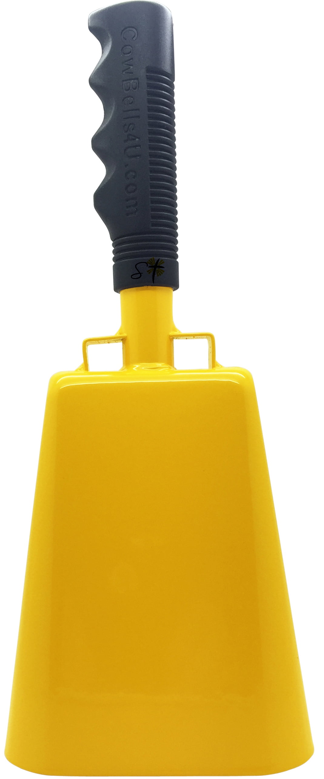 11.2 inch Golden Yellow Bell Black Handle Cowbell with Stick Grip ...