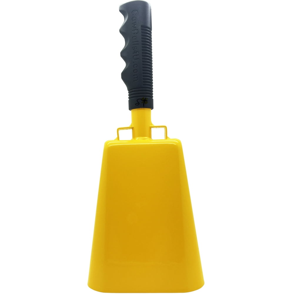 11.2 inch Golden Yellow Bell Black Handle Cowbell with Stick Grip ...