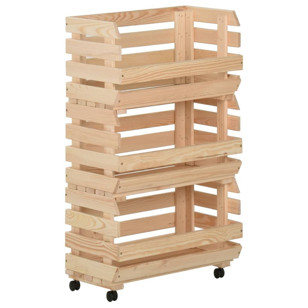 Click here for Vidaxl Vegetable Trolley 37x30x80 Cm Solid Pinewoo... prices