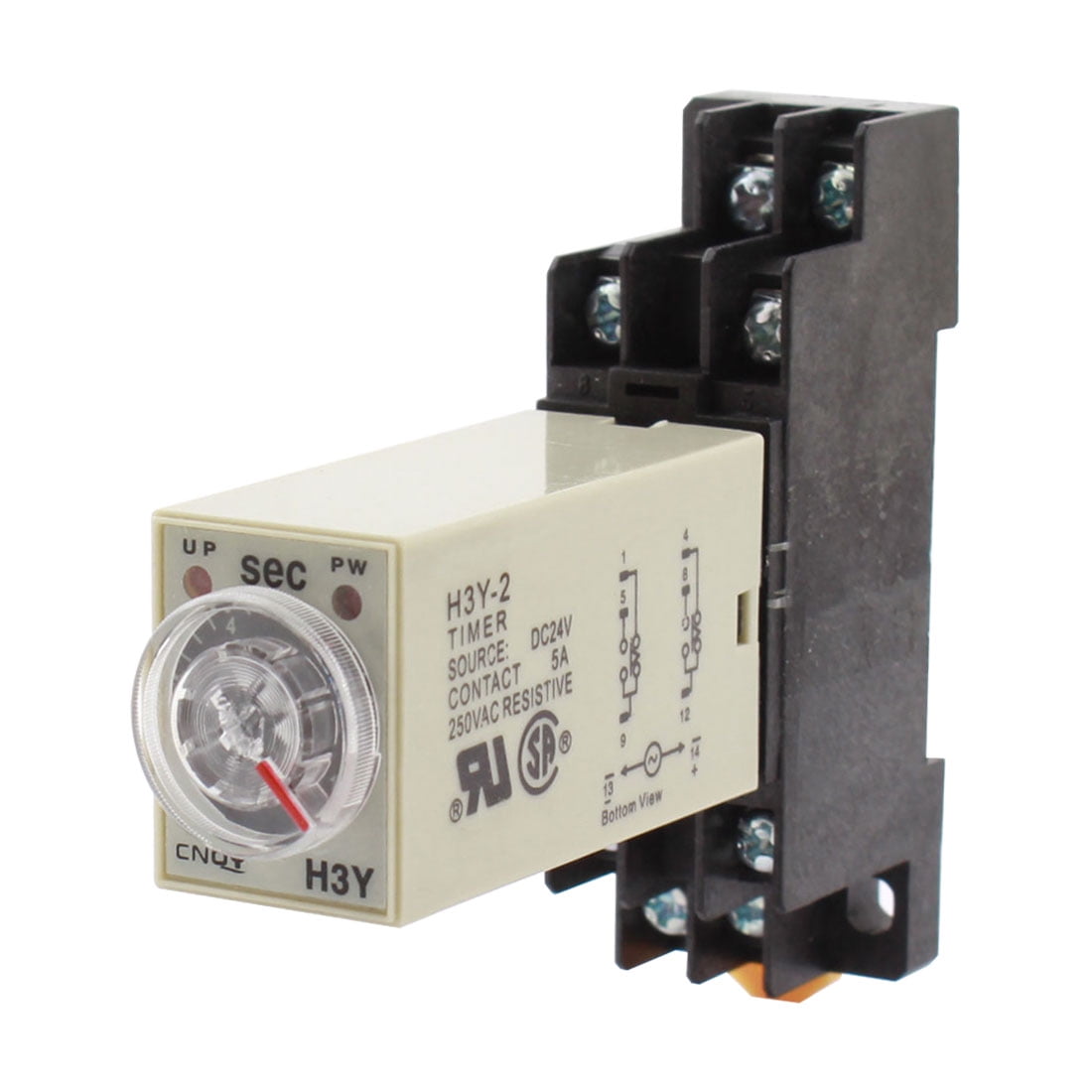 DC 24V 8-Pin DPDT 0-10s Adajustable Power On Time Delay Timing Timer ...