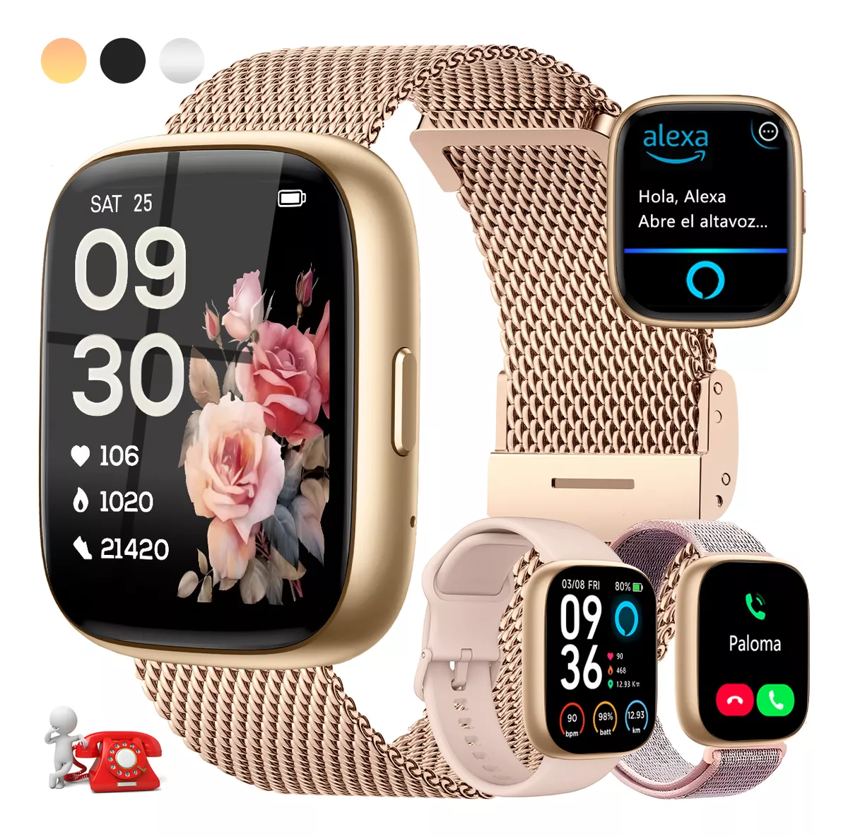 Reloj Smartwatch Reloj Inteligente Bluetooth Llamada Alexa | Walmart en ...