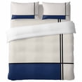 4 Pieces Duvet Cover California King Bedding Sets Navy Blue White Color ...