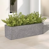 TerraDeco 24 Inch Rectangular Concrete Planter,Durable All-Weather Use ...