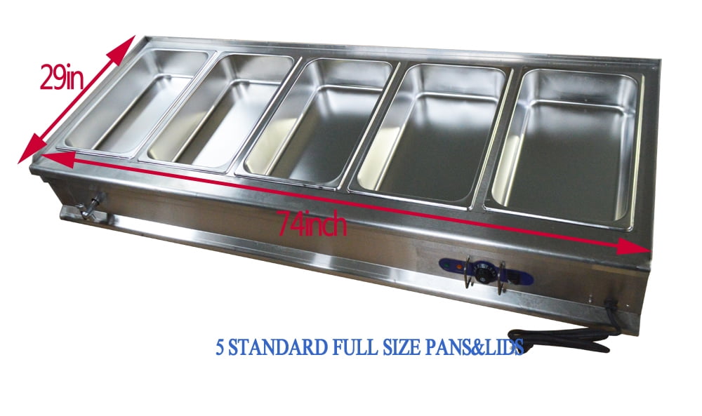 Buy INTBUYING 5-Pan Restaurant Steam Table Bain-Marie Buffet Food ...