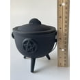 Pentagram Pentacle Cast Iron Cauldron With Lid and Handle, Witches Cauldron, Great For Use With ...