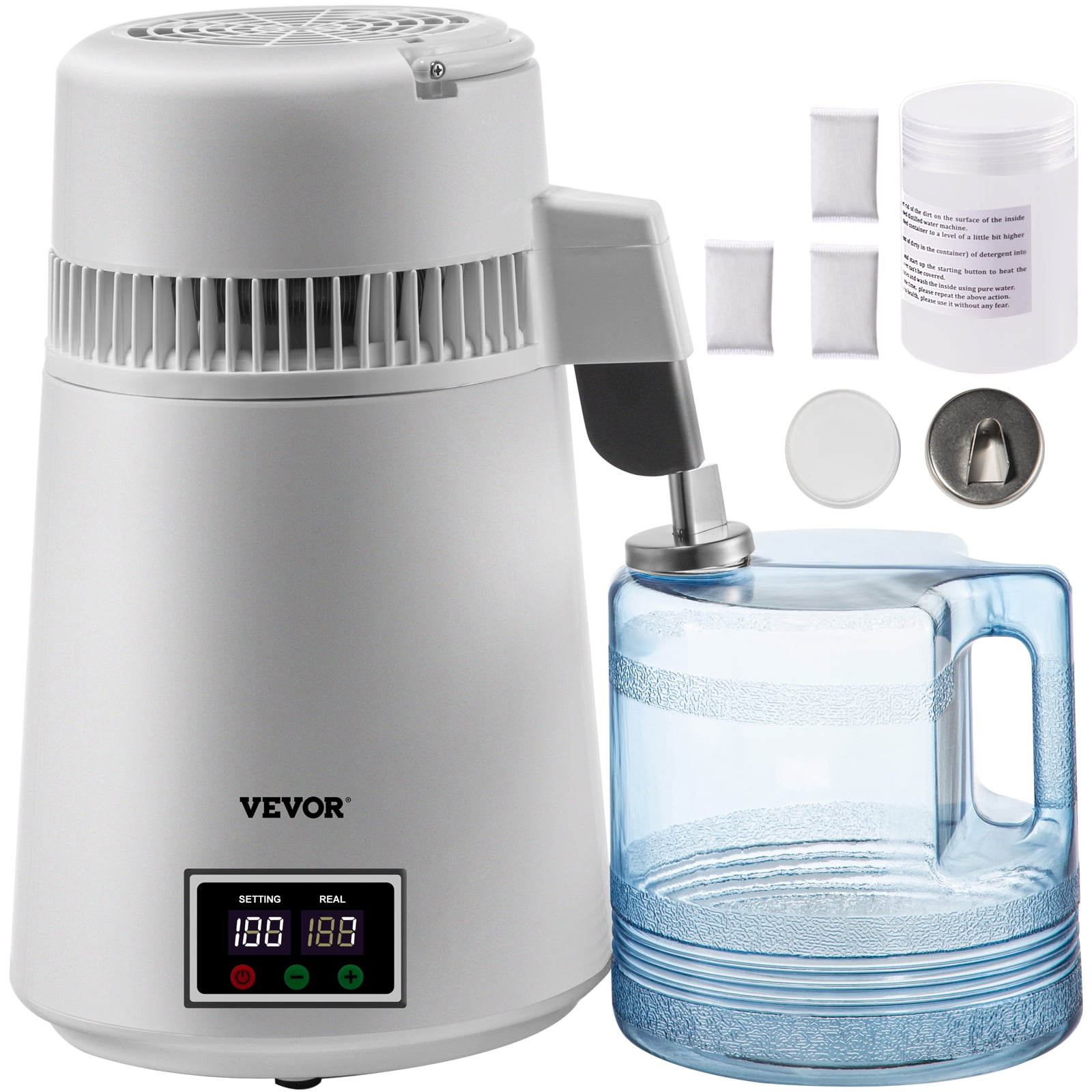 VEVOR Water Distiller Machine, 4L Distilled Water Making Machine, 750W ...