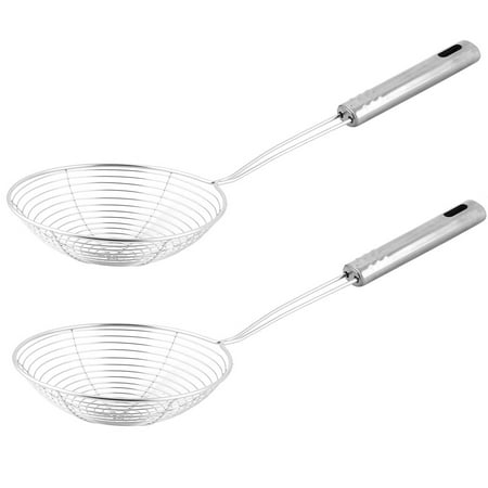 Stainless Steel Food Flour Holder Perforated Ladle Skimmer Silver Tone ...