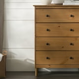 Walker Edison Jules 4-Drawer Solid Wood Caramel Dresser - Walmart.com