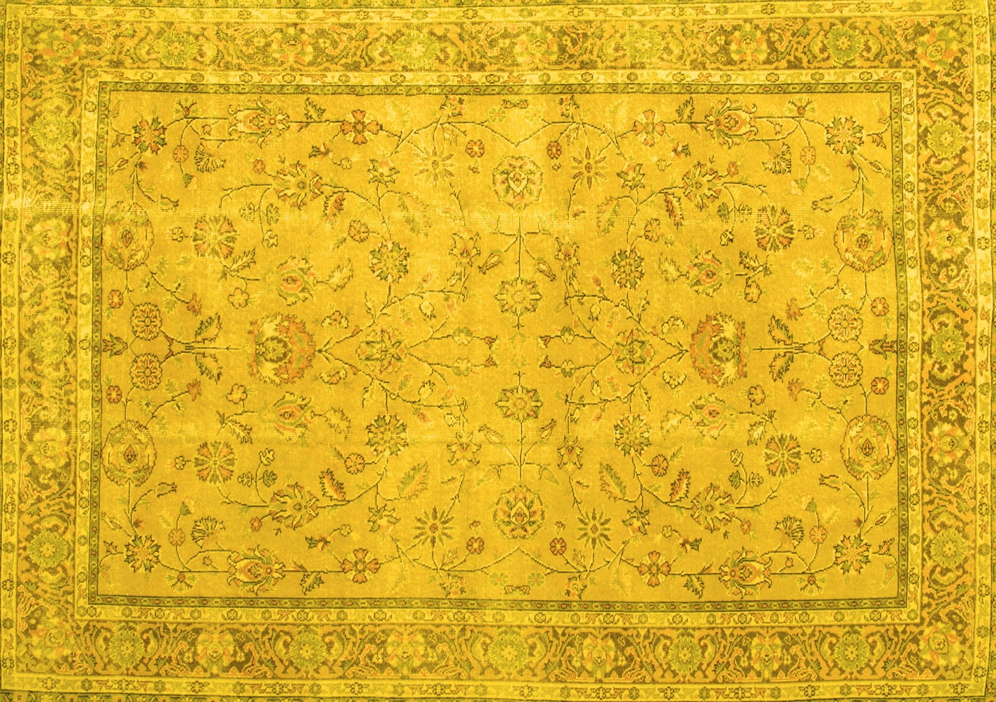 Ahgly Company Indoor Rectangle Persian Yellow Traditional Area Rugs, 2 ...