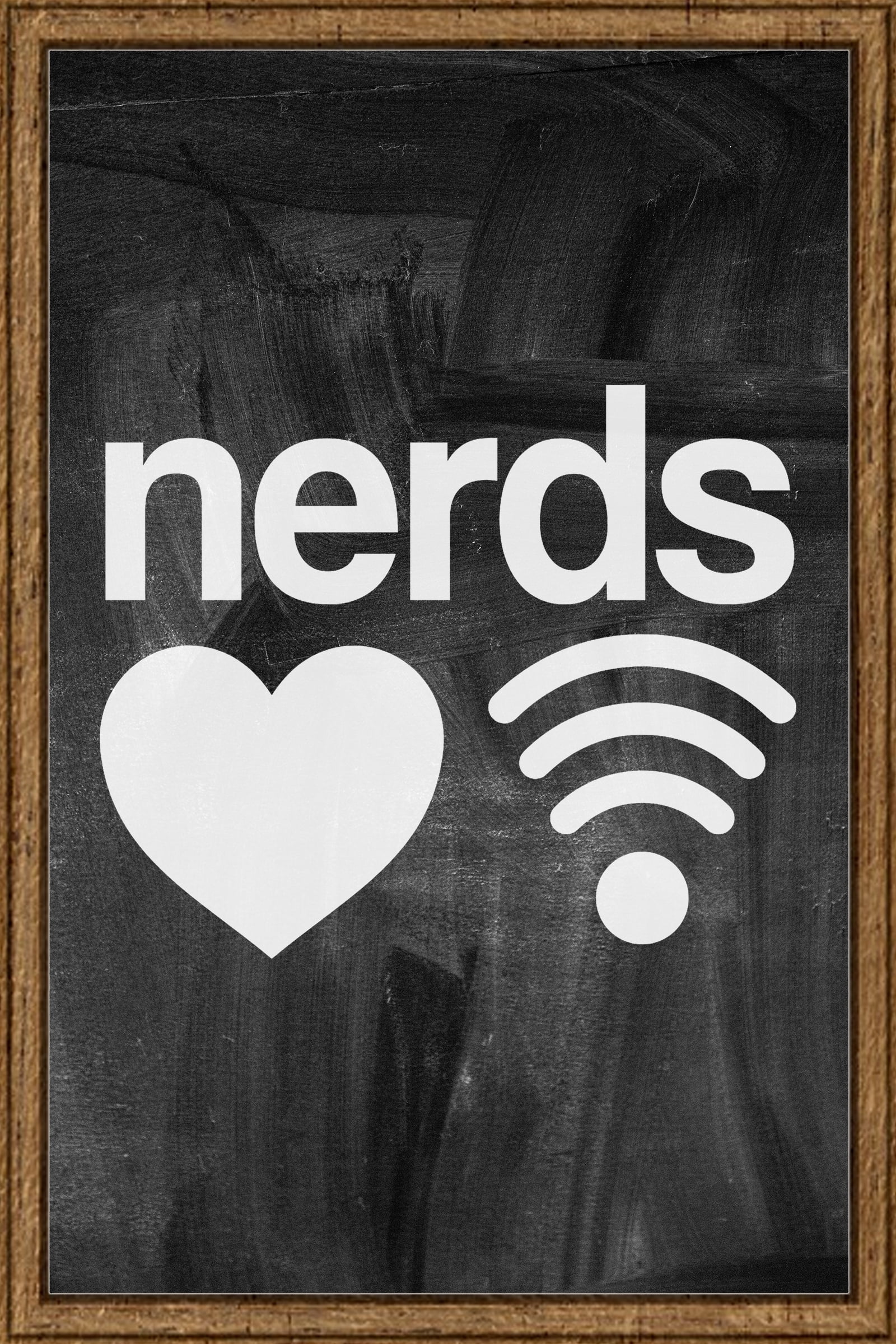 Nerds heart wifi signal love smart intelligent brains geek Tin Sign ...