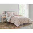 Mainstays 5 Piece Soft Pink Reversible Quilt Set with White Sheets ...