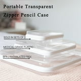3Pcs Zippered Hard Case, Clear Plastic Pencil Case, Portable Pouches ...