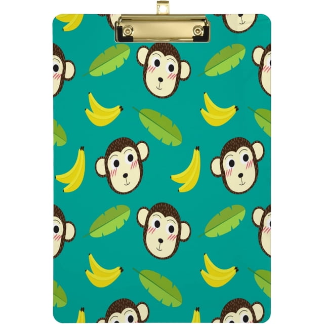 FMSHPON Monkey Banana Pattern Clipboard Hardboard Wood Nursing Clip ...