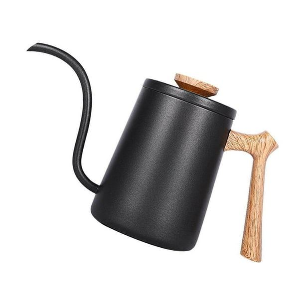 Drip Coffee Pot 600ml Kettle Wood stovetop Kettle gooseneck Stainless ...
