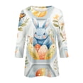 3/4 Length Sleeve Womens Tops Easter Egg Graphic Tees Cute Bunny ...