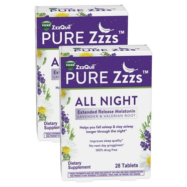 Vicks ZzzQuil Pure Zzzs Nighttime Sleeping Pills, Adult Sleep Aid ...