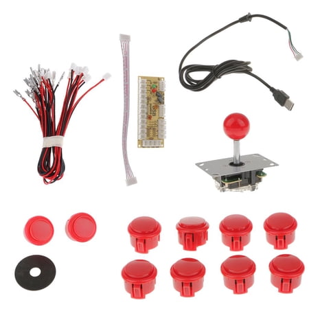 Red Competition Rocker Push Buttons For Games Arcade DIY Kit | Walmart ...