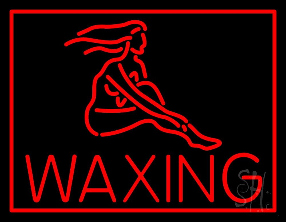 Red Waxing LED Neon Sign 15 x 19 - inches, Black Square Cut Acrylic ...