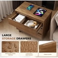 Night Stand with 3 Drawers, Modern Bedside Table with Charging Station ...