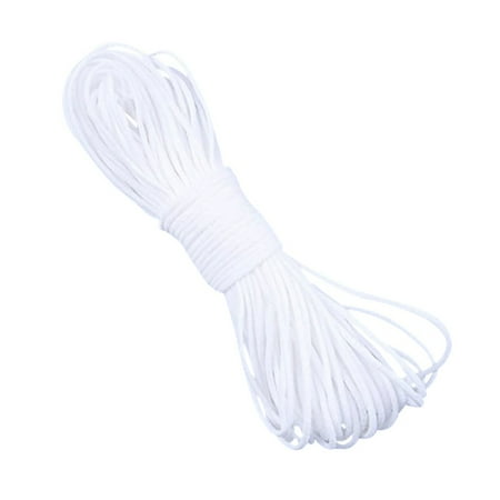 Elastic Strap White Earloop Cord 1/8-Inch (3mm) Stretchy Ear Tie Rope ...