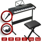 Glarry 61 Keys Keyboard with Piano Stand, Piano Bench, Built In ...