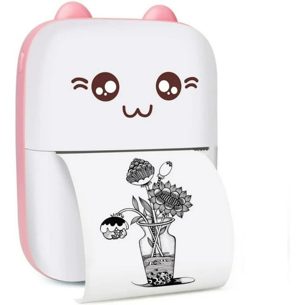 Impresora térmica portátil Bluetooth1 rosa con papel de impresión ...