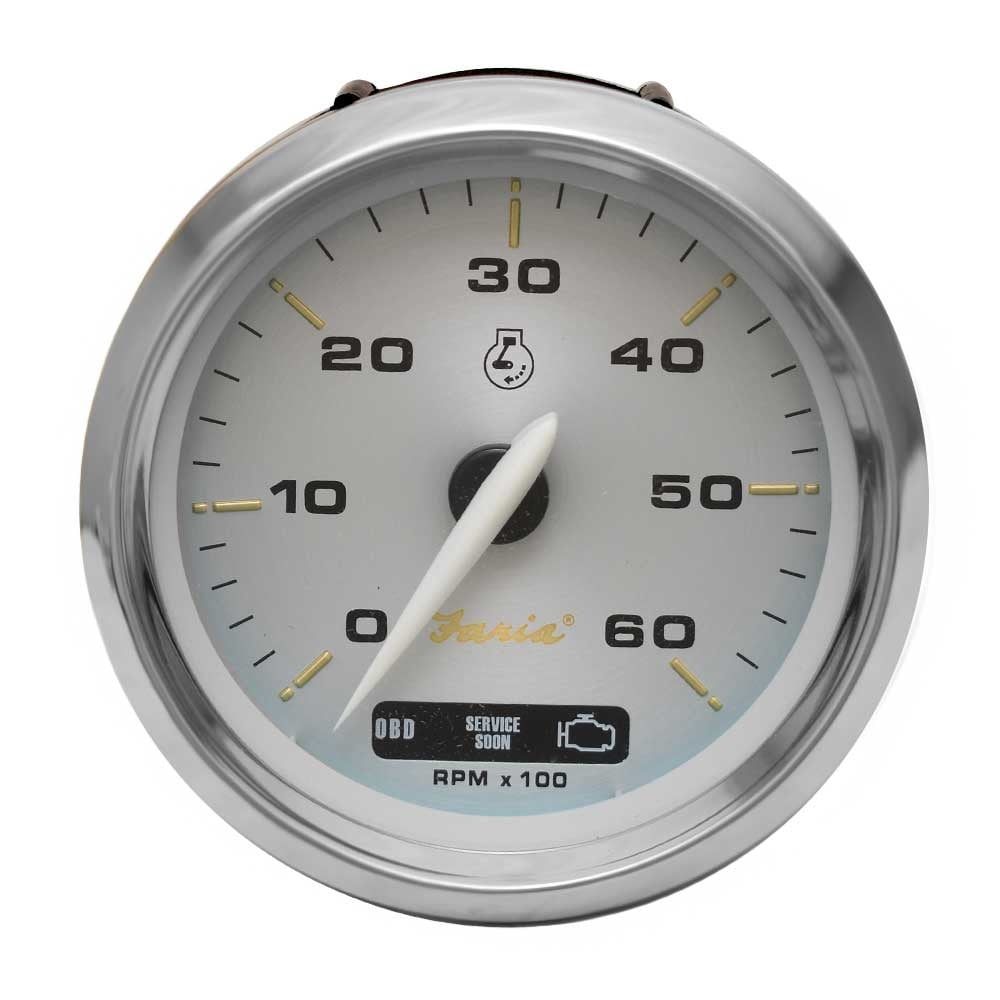 Faria Boat Tachometer Gauge TC9492B | Bayliner Kronos Silver w/ OBD2 ...