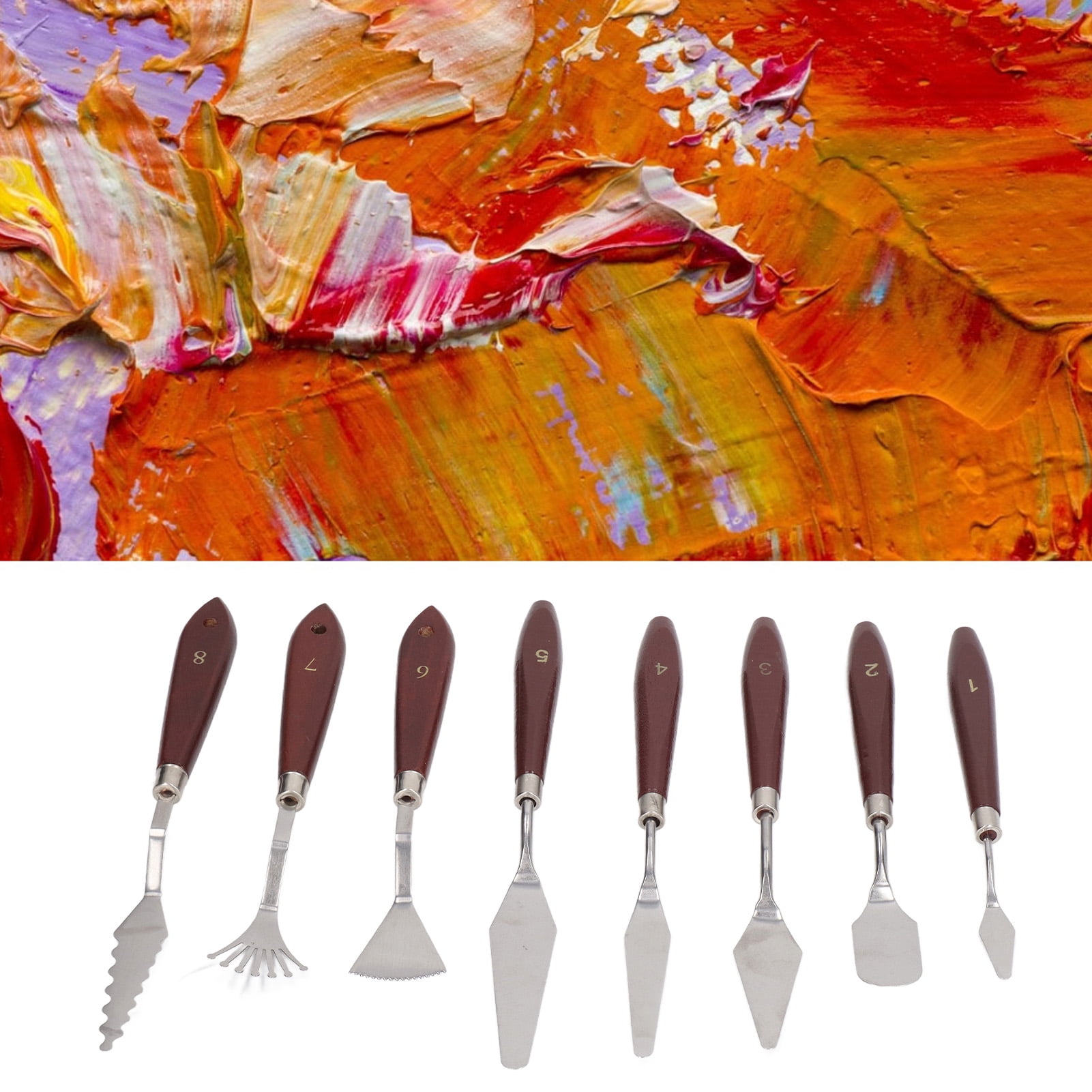 Painting Knife Set, Stainless Steel Paint Knife Comfortable Grip for ...