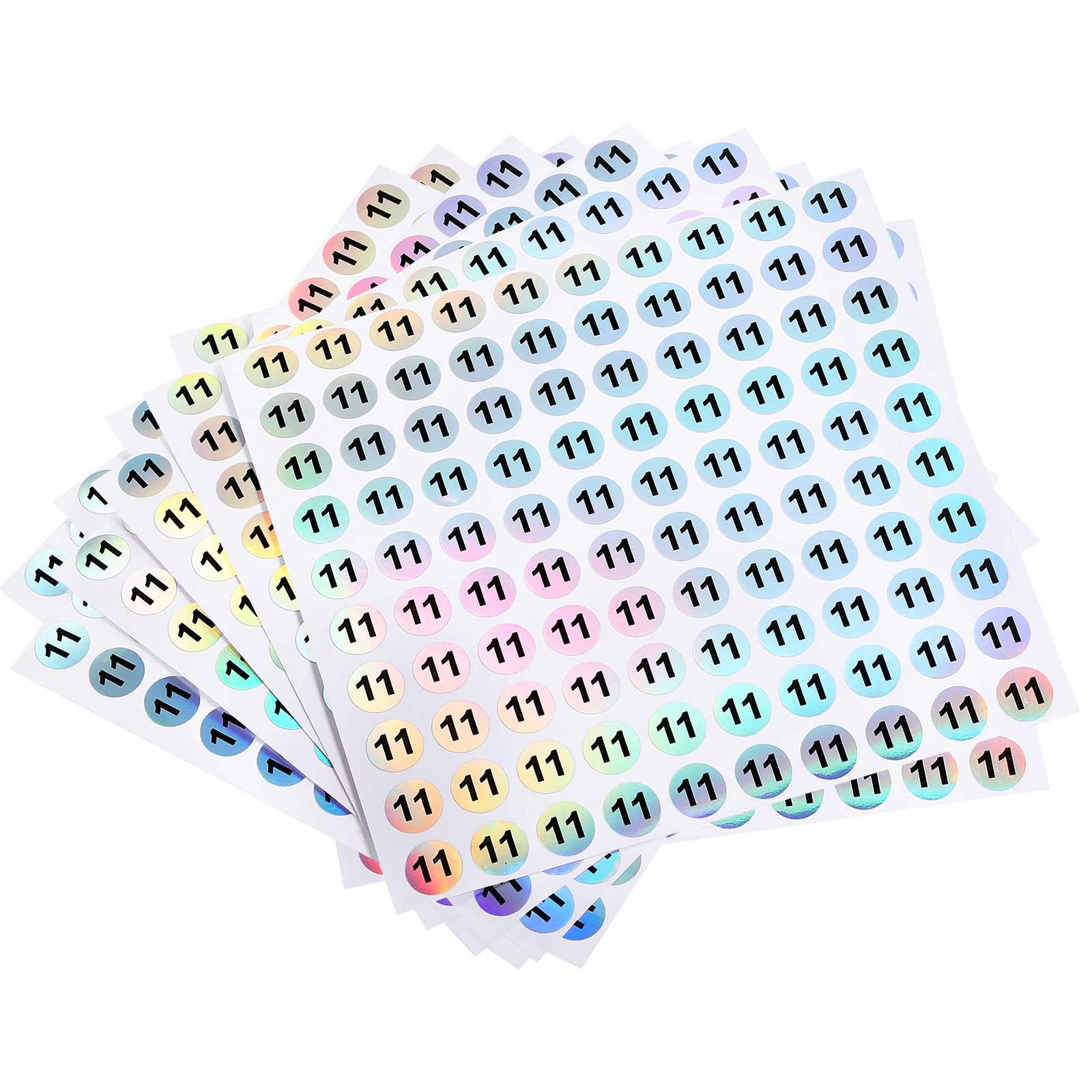 Laser Number Stickers, Number 11 Round Self Adhesive Reflective Sticker ...