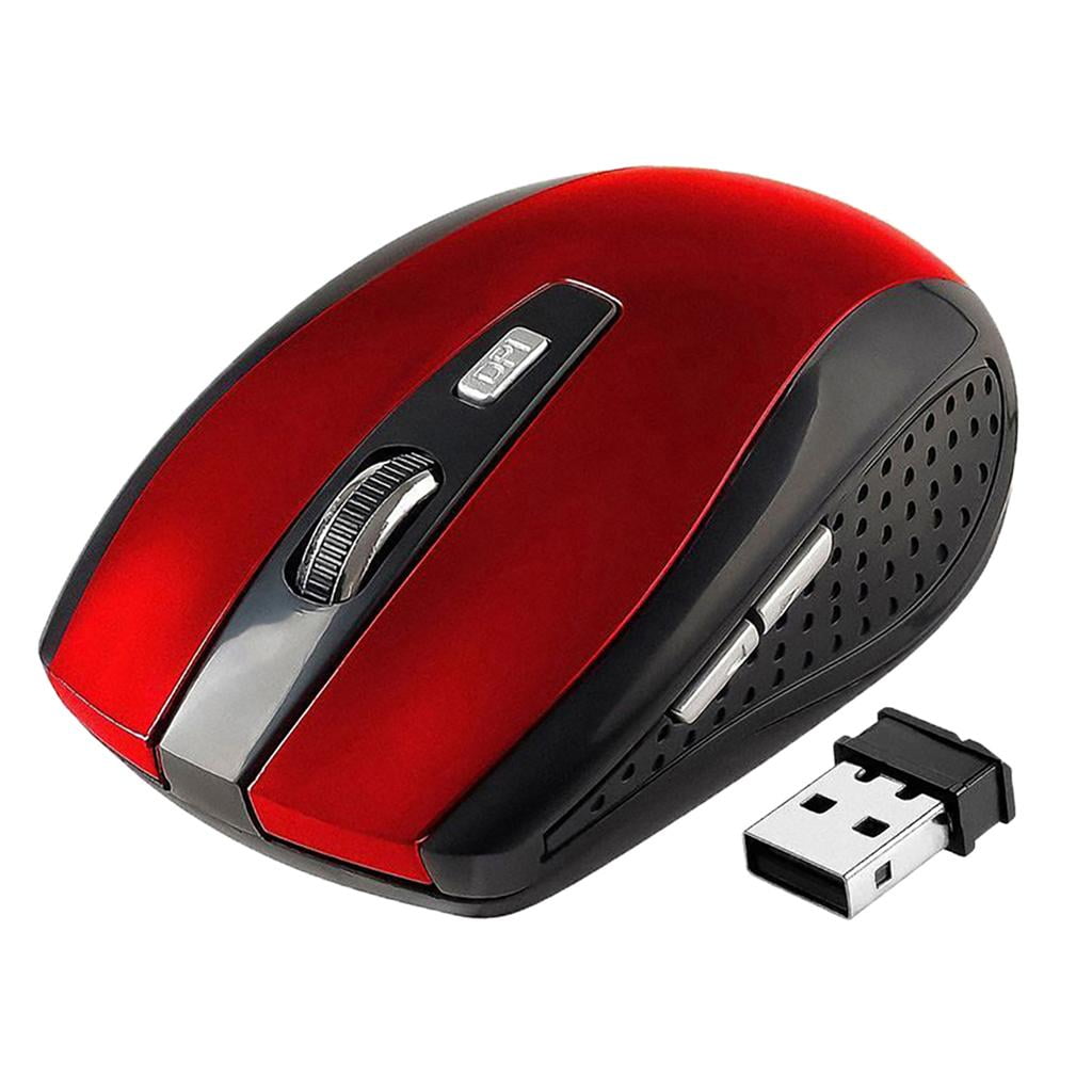 Ratón inalámbrico USB2.0 Ratón botones Óptico para Rojo perfke Ratón ...